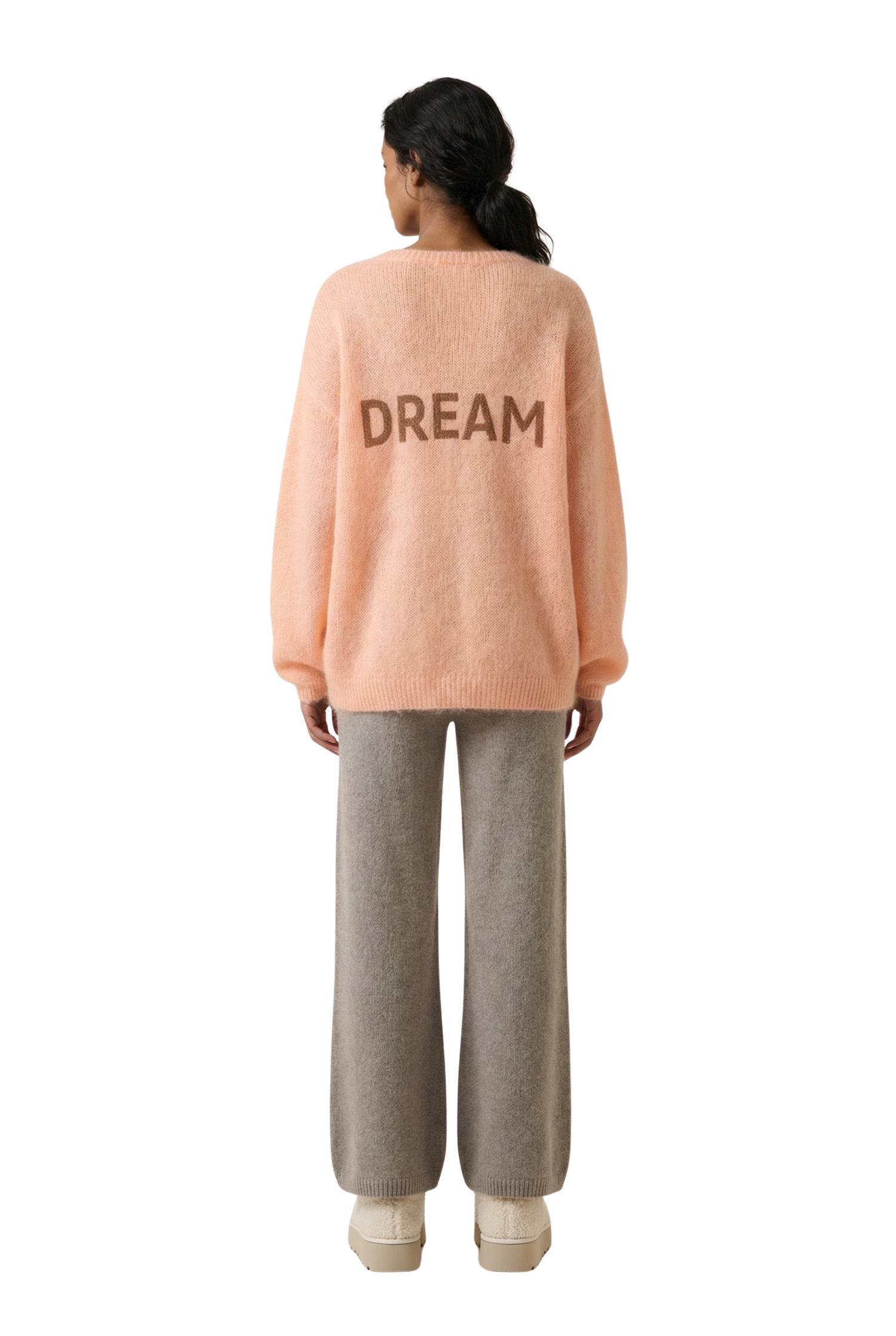 Silja Back Letters Peach W/ Medium Brown Letters (DREAM) | Americandreams